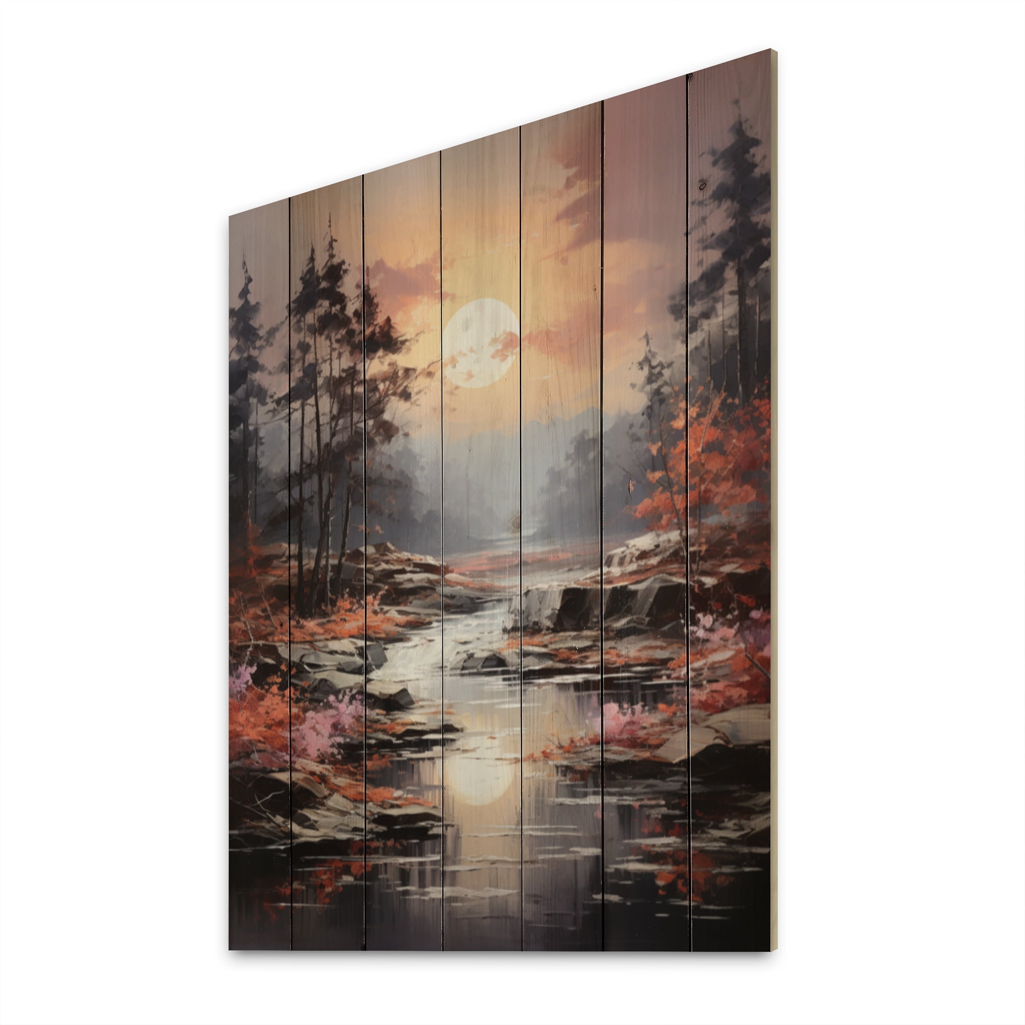 Designart "love River Landscape Depicts II" Romantic Landscape Print on ...