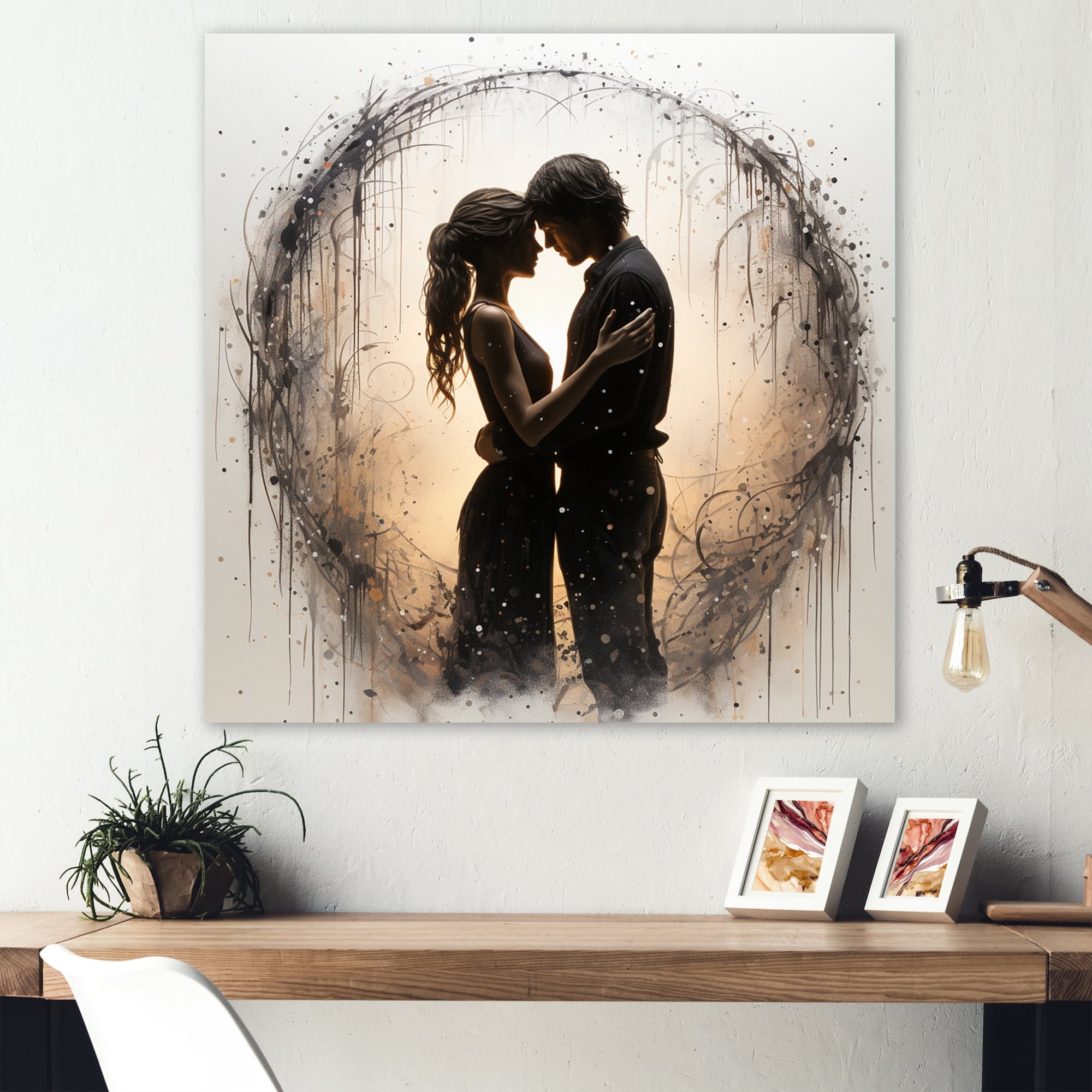 Designart "love Timeless Embrace II" Romantic Metal Art Living Room ...