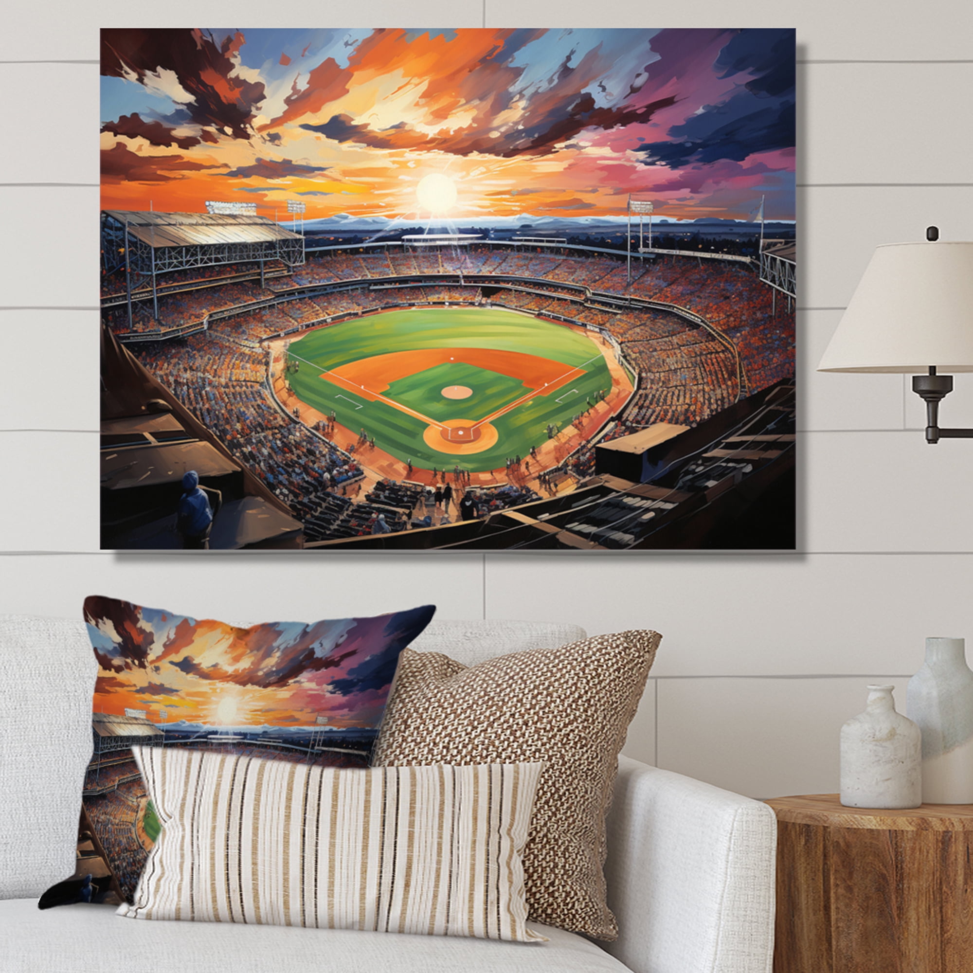 Designart "modern Baseball Stadium V" Architecture Wall Decor - Walmart.com