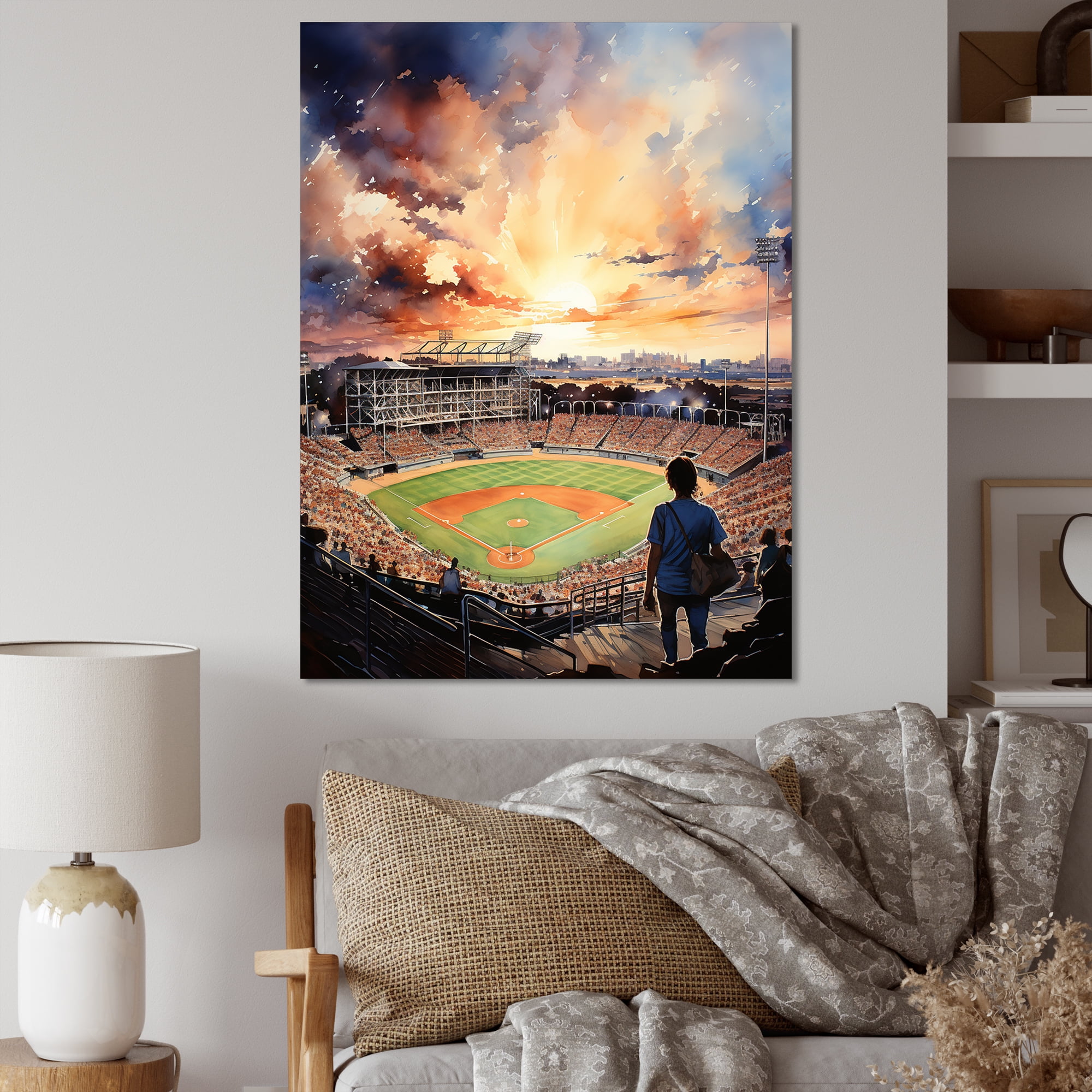 Designart "modern Baseball Stadium VI" Cityscapes Wall Art Living Room ...