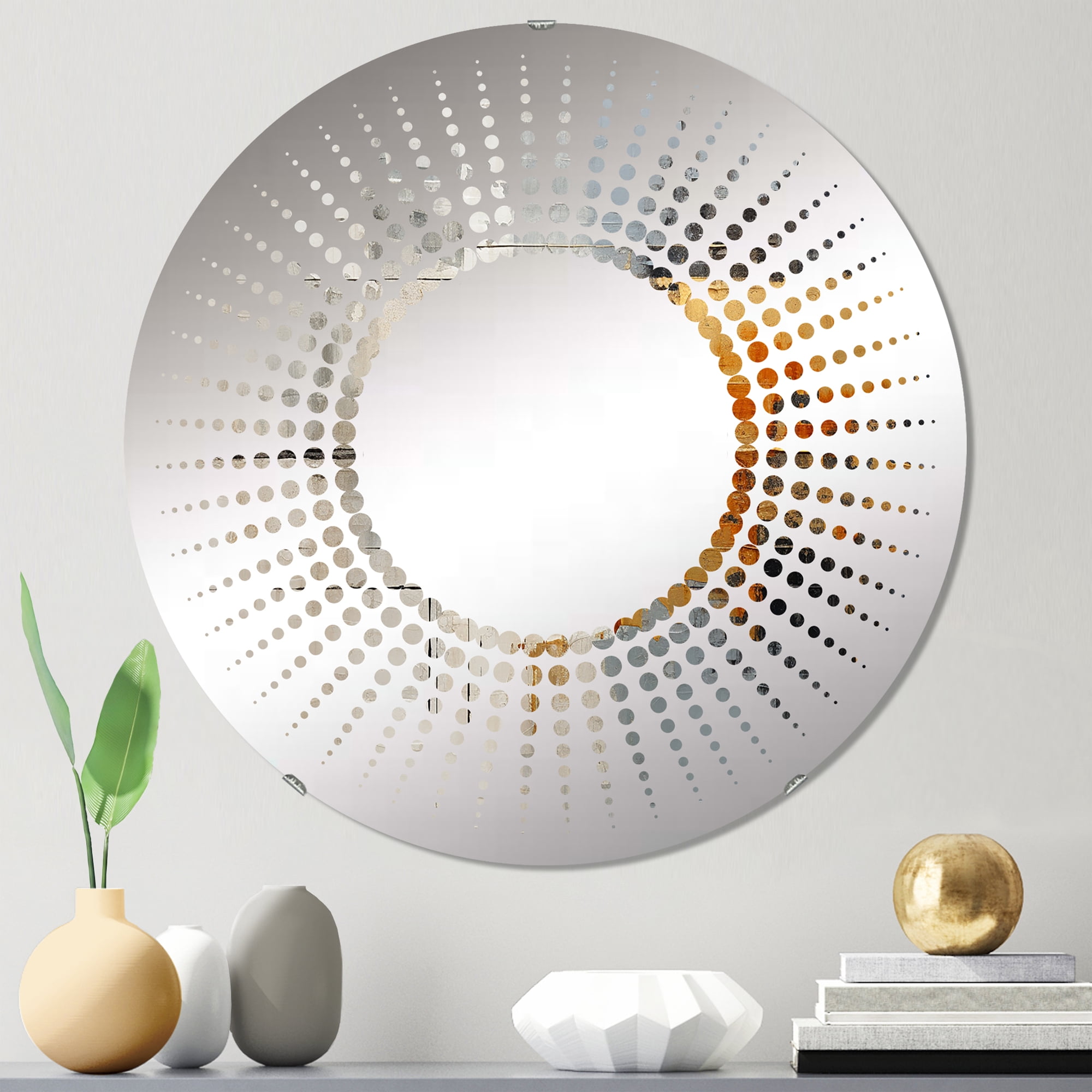 Designart "modern Cityscape II" Abstract Collages Starburst Round Wall ...