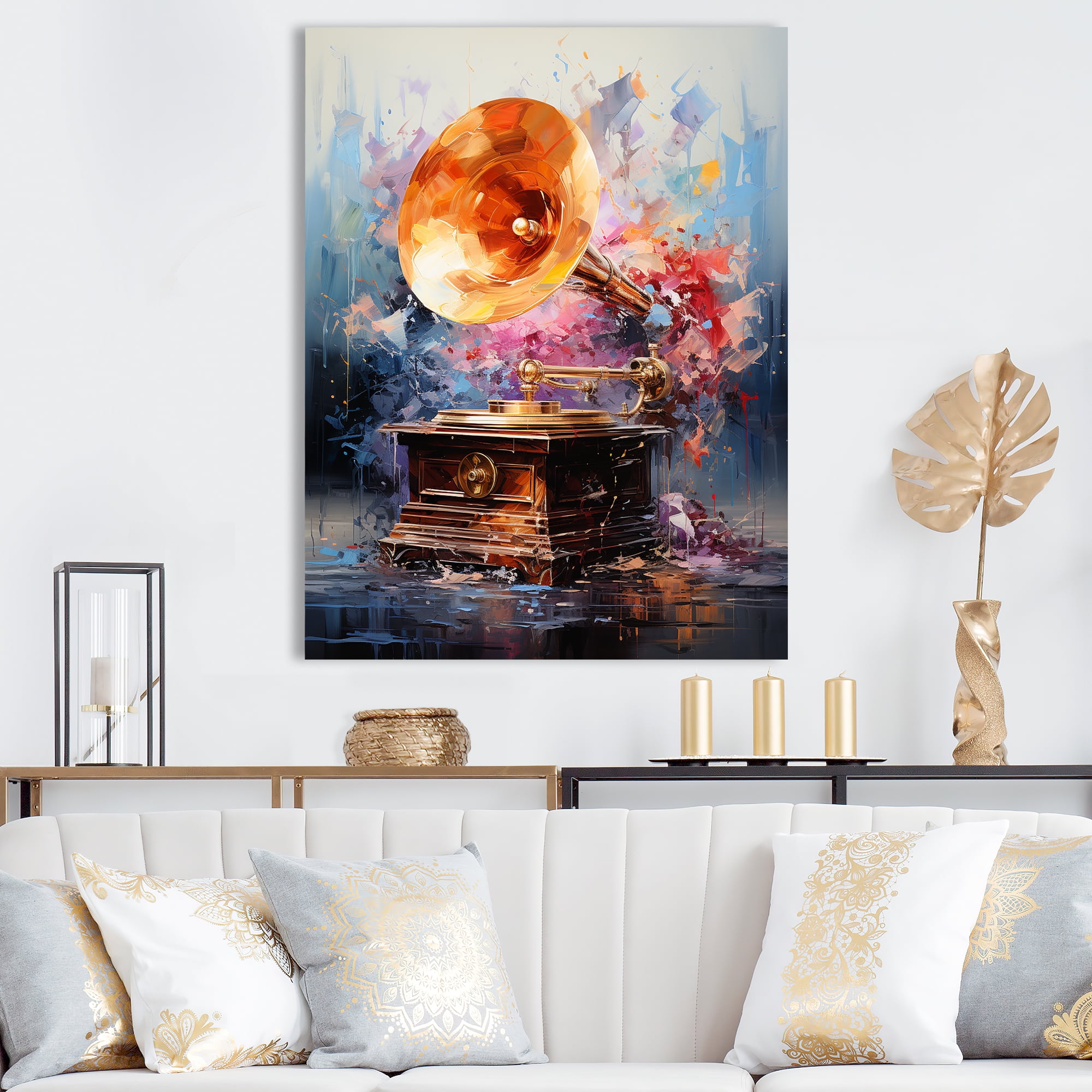Designart "modern Phonograph Fusion I" Entertainment Wall Decor ...
