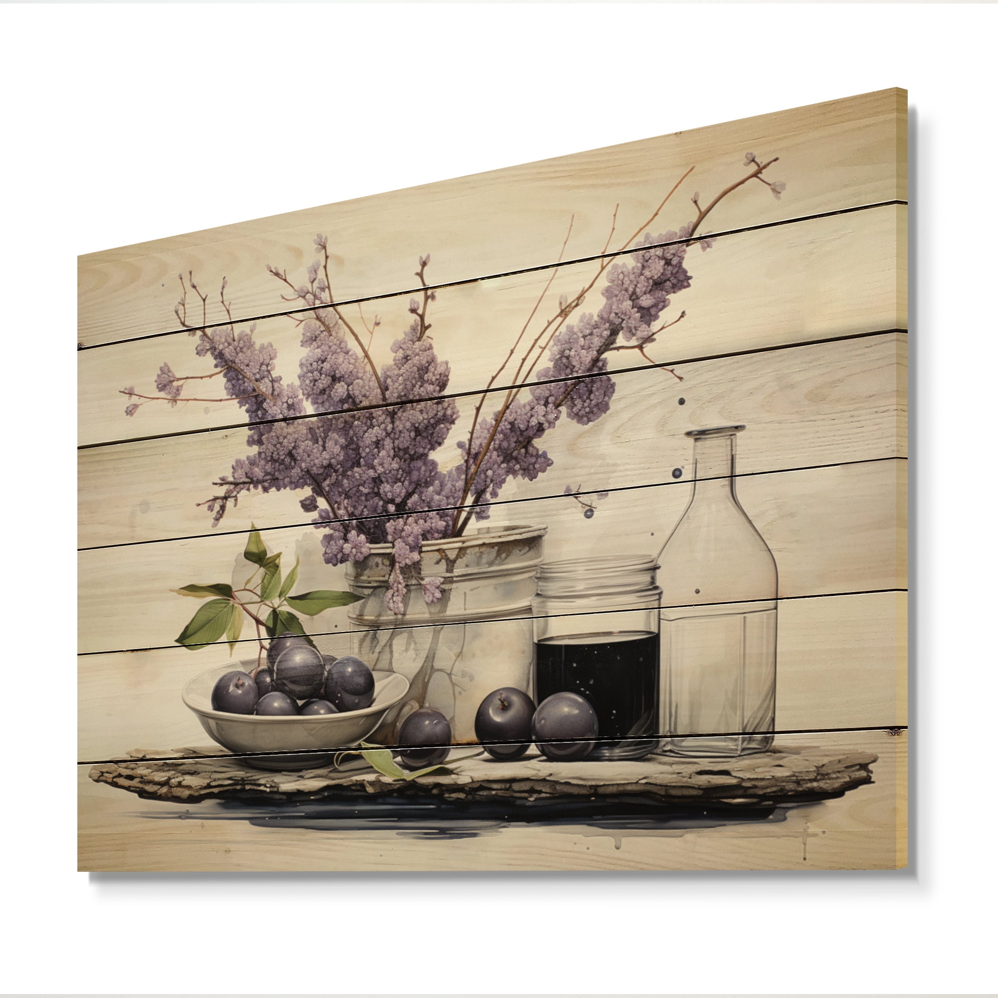 Designart "violet Beige Minimalism Balance And Contrast Pottery ...