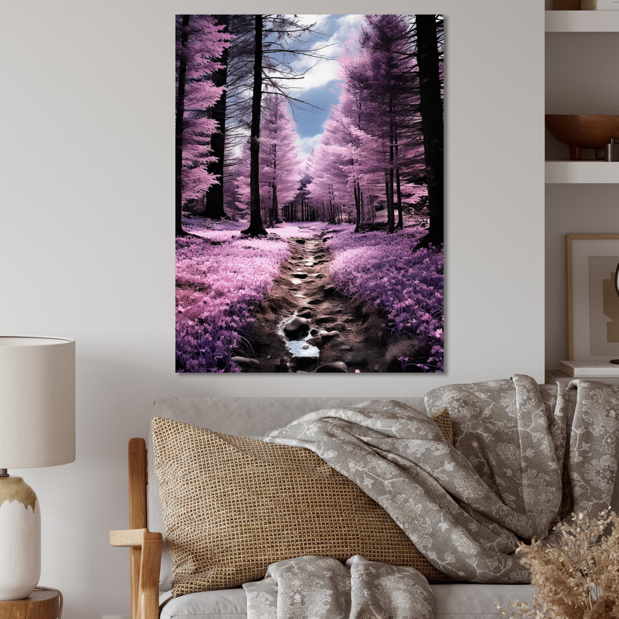 Designart "violet Forest Path" Landscape & Nature Metal Wall Decor - Walmart.com