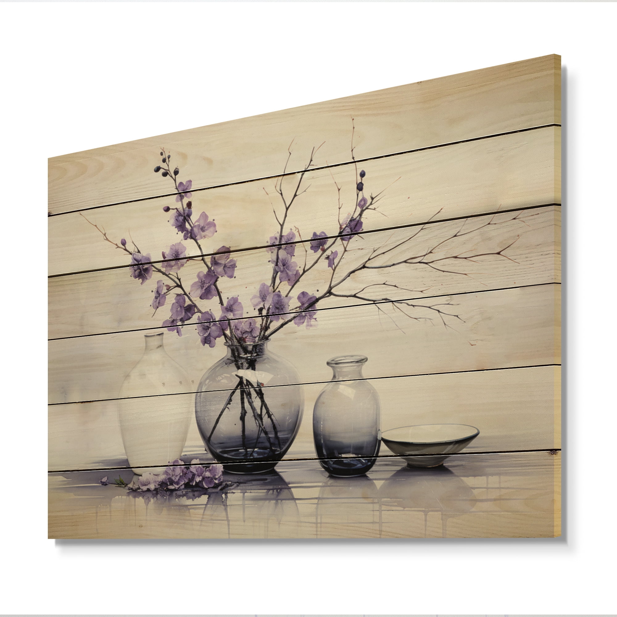 Designart "violet Grey Minimalism Balance And Contrast Pottery ...