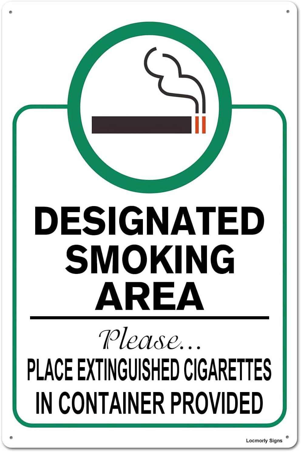 Designated Smoking Area Place Extinguished Cigarettes In Container ...