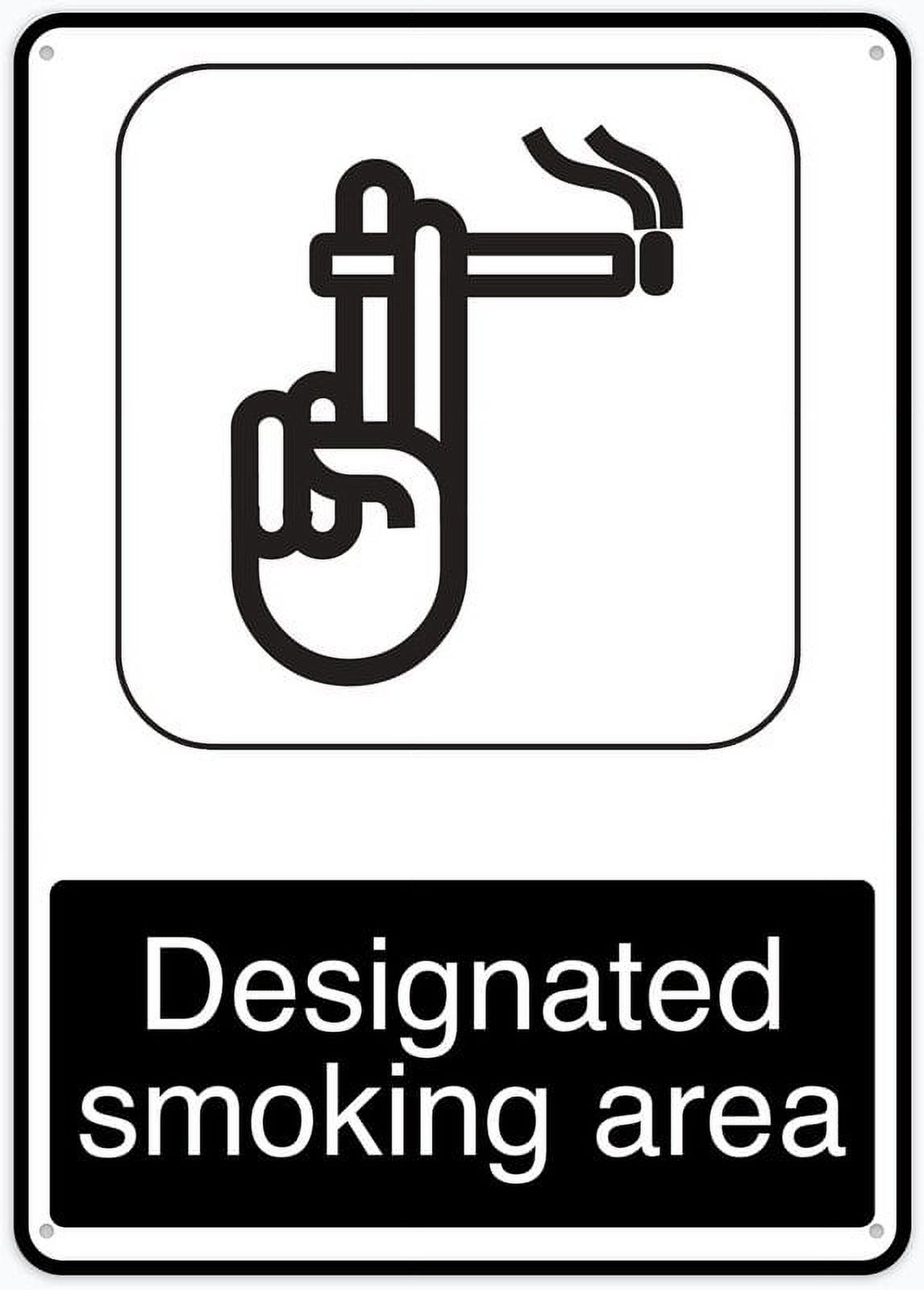 Designated Smoking Area Retro Metal Tin Signs 12X8 Inch For Shop Yard ...