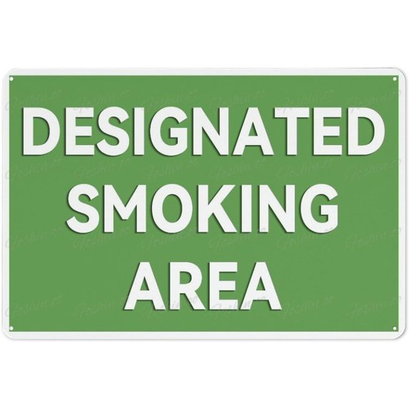 Designated Smoking Area Sign 8"x12" - Aluminum Indoor & Outdoor ...