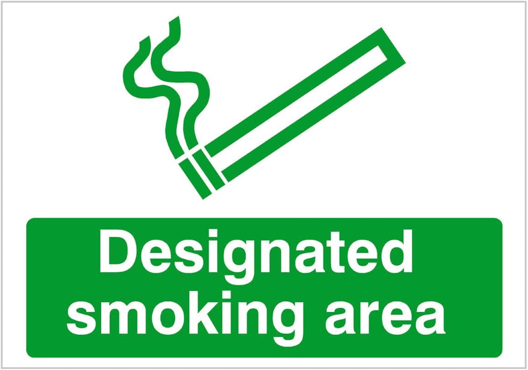 Designated Smoking Area Sign Safety & Warning Signs Metal Sign Tin Sign ...