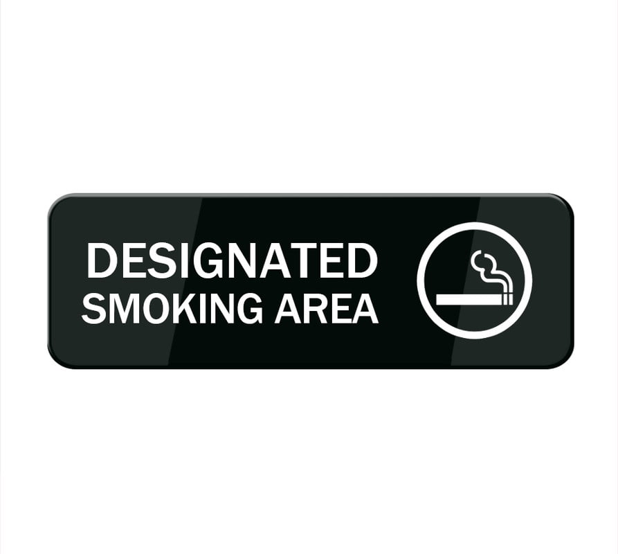 Designated Smoking Area Sign Stickers, 10X3 Inch Acrylic Plaque With ...