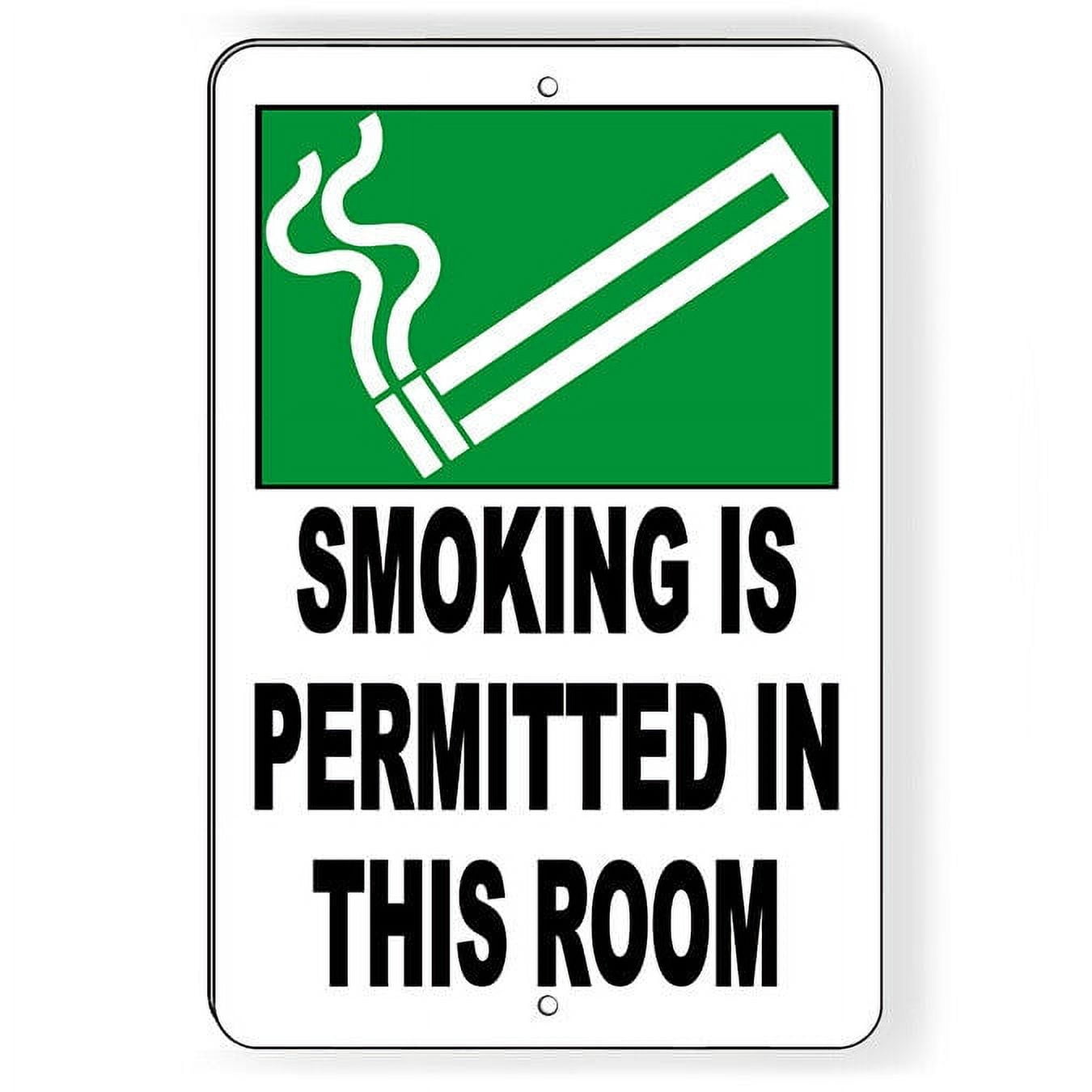 Designated Smoking Area Smoking Permitted Metal Sign Size: 16 x 12 Inch ...