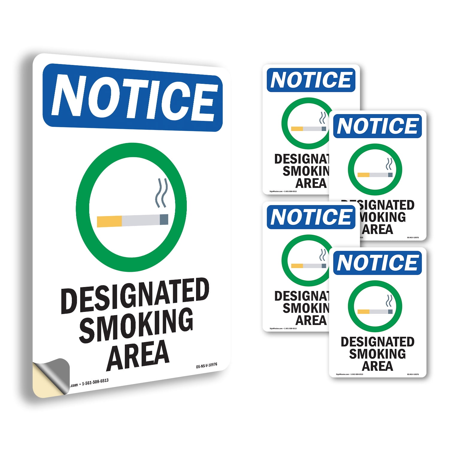 Designated Smoking Area With Symbol OSHA Notice Vinyl Decal Label 14 ...