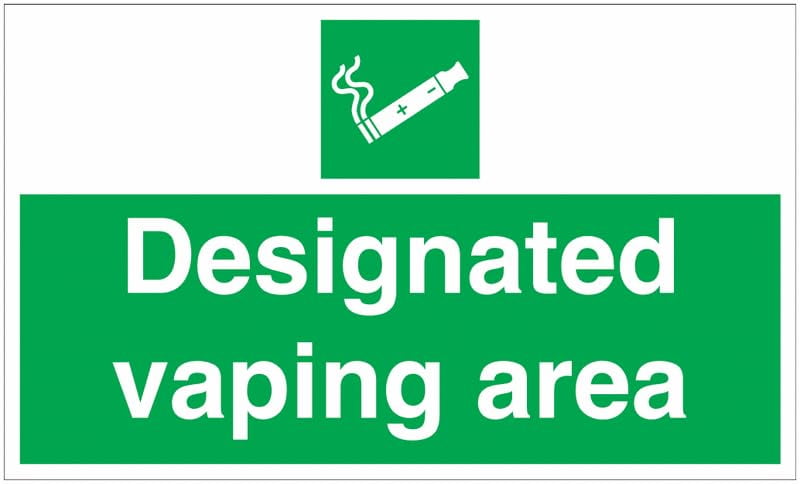Designated Vaping Area Sign Safety Signs Prohibition Signs Smoking Area ...