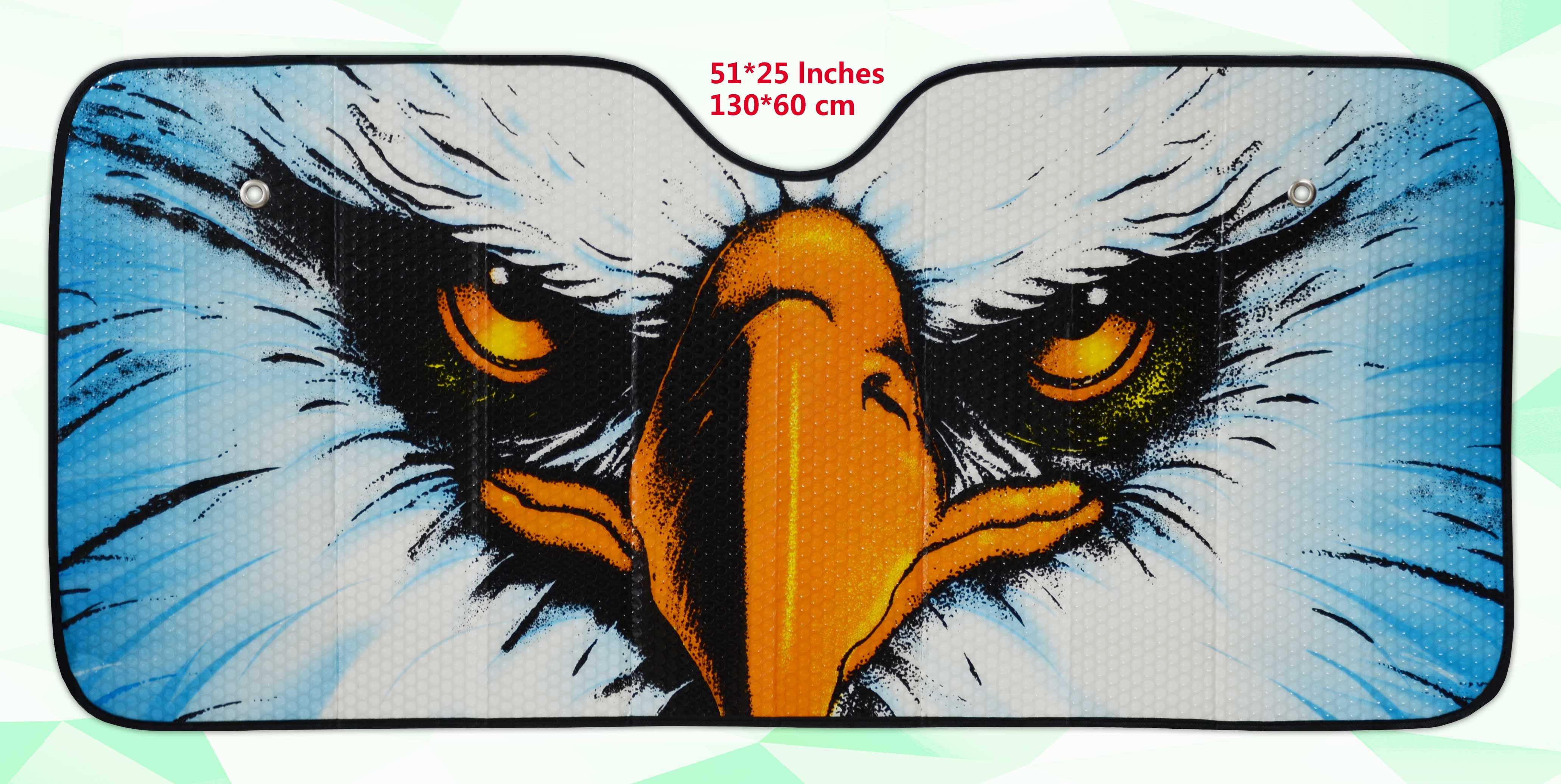 Designcovers Universal Windshield Sun shade Eagle Eyes 50"x 23", Will ...