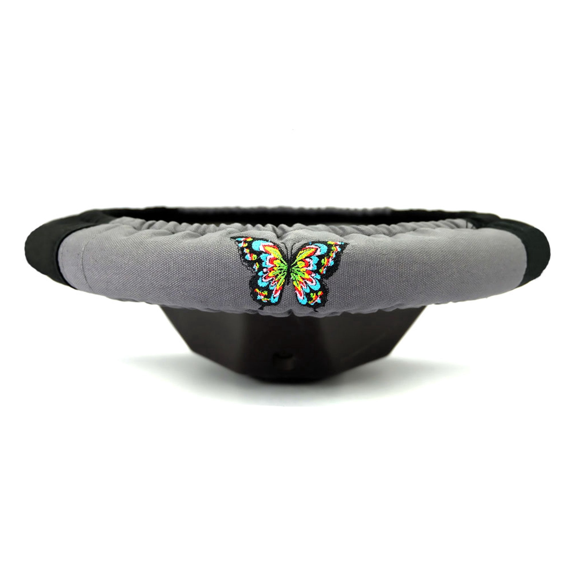Designcovers Cotton Two-Tone Steering Wheel Cover in Black and Silver ...