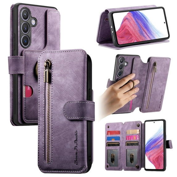 Designed For Samsung Galaxy A55 Flip Phone Case,[Card Slots] [Zipper ...