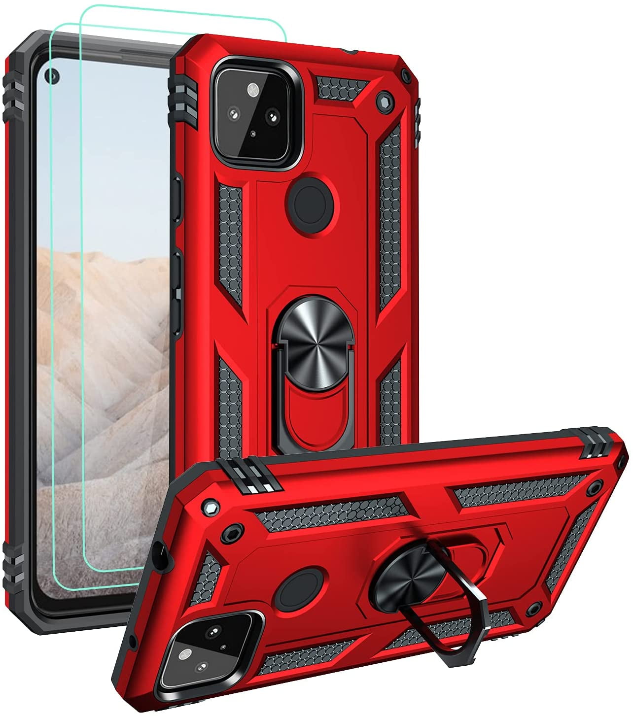 Designed for Google Pixel 5A Case with HD Screen Protectors, Military ...