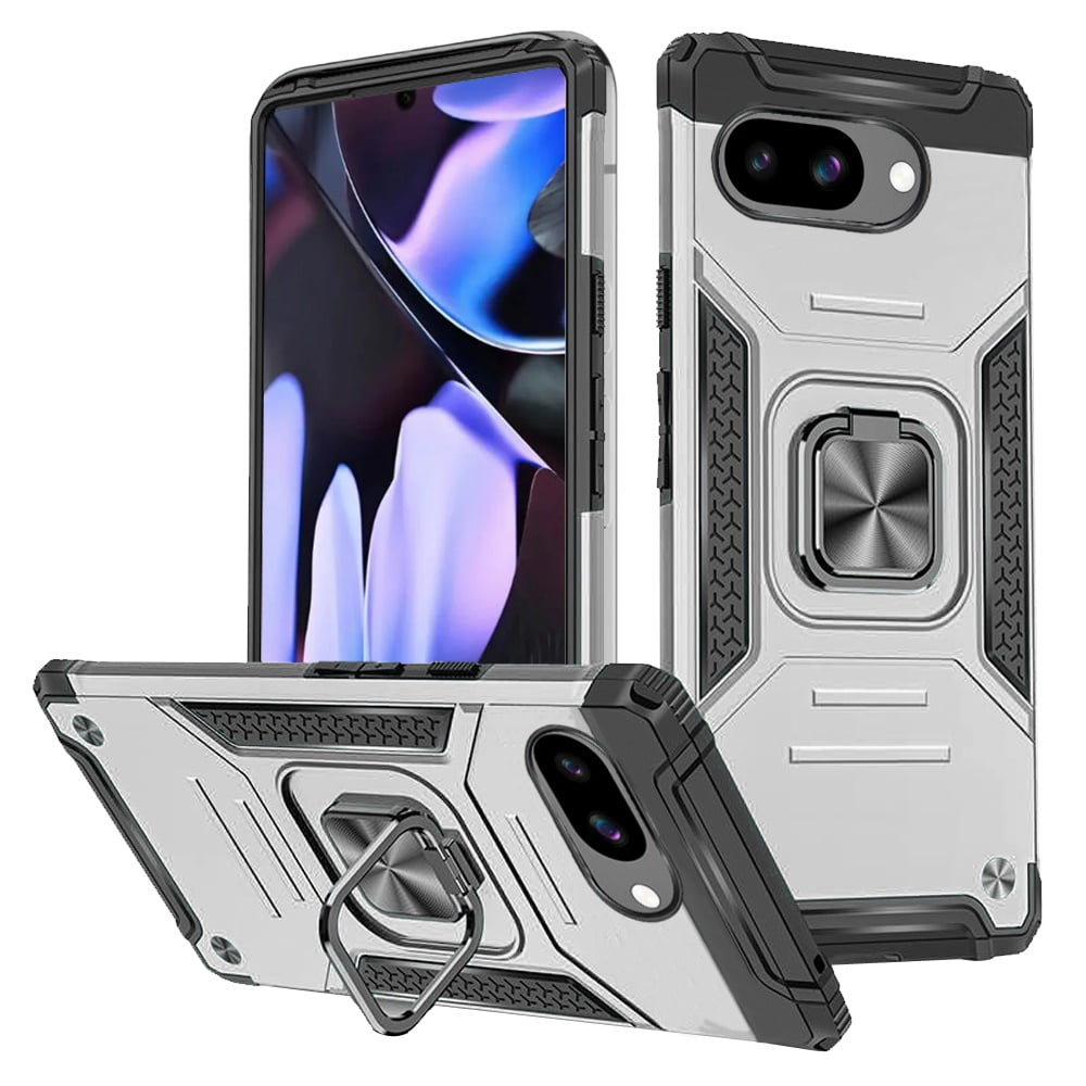 Designed for Google Pixel 9A Armor Hybrid Magnetic Stand with Ring ...