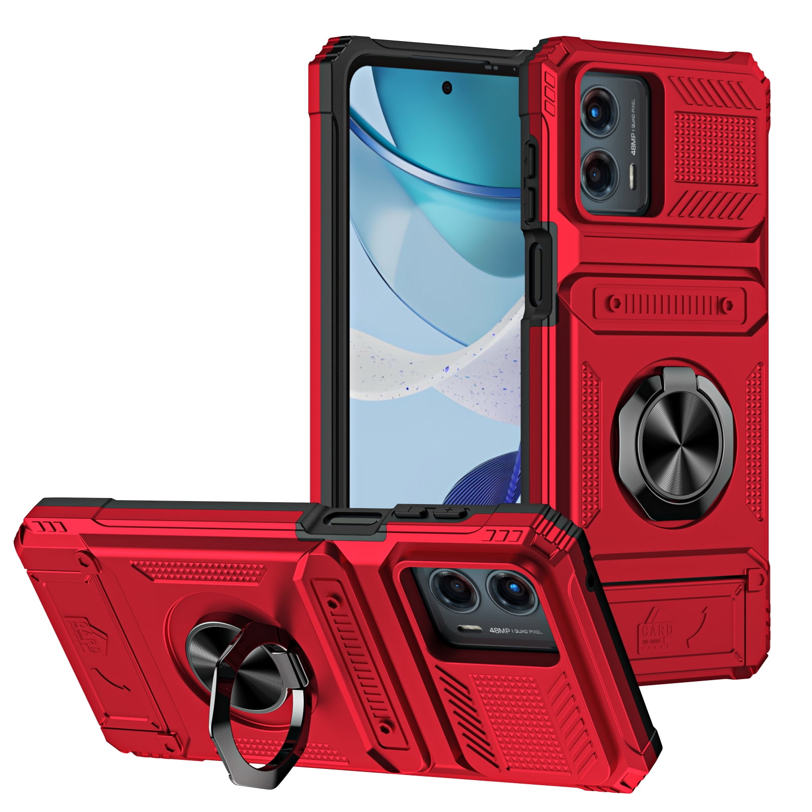 Designed for Moto G Stylus 5G (2025) Case Hidden with Card Holder & 360 ...