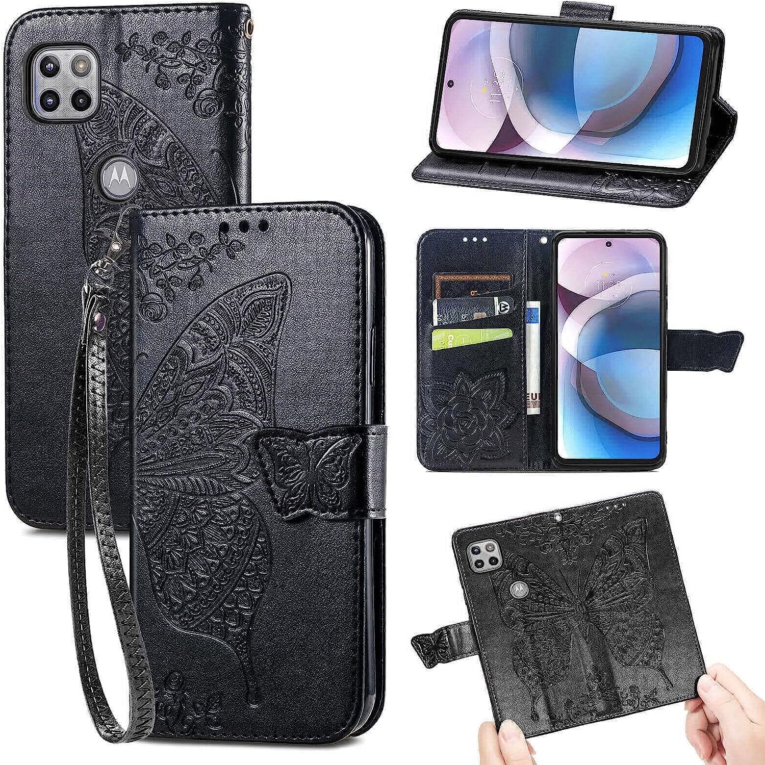 Designed for Motorola One 5G Ace Phone Case,Moto G 5G Wallet Case,Women ...