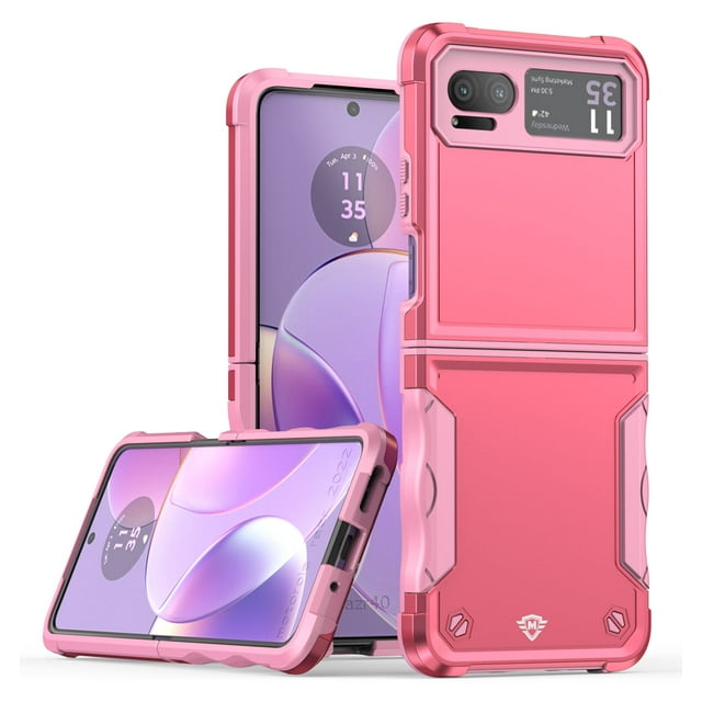 Designed for Motorola Razr 2023 Flip Back Hybrid Slim Fit Thin Lightweight Hard PC Bumper Frame ...