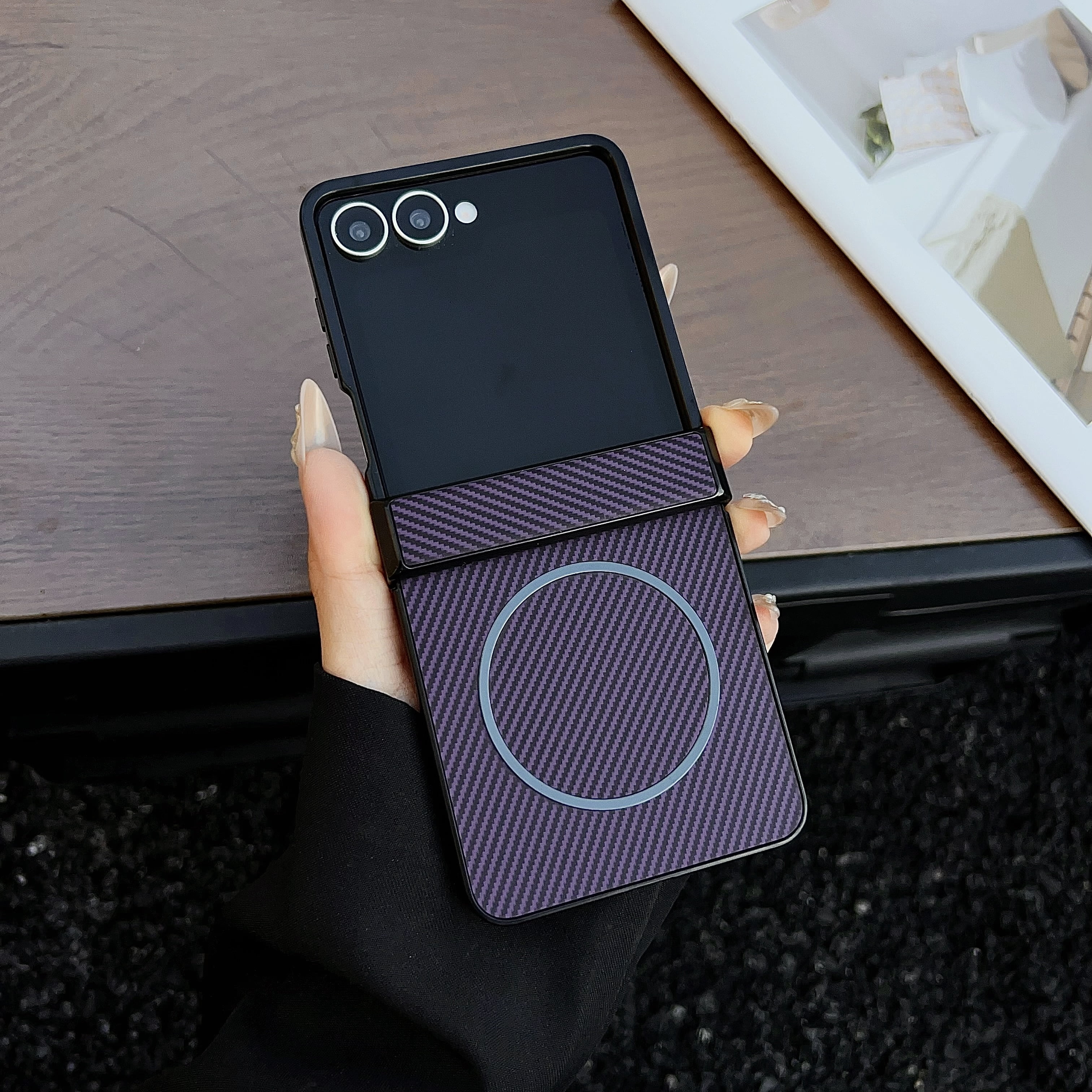 Designed for Motorola Razr 2024 Case Magnetic with Hinge Protection [Compatible with Mag-Safe ...