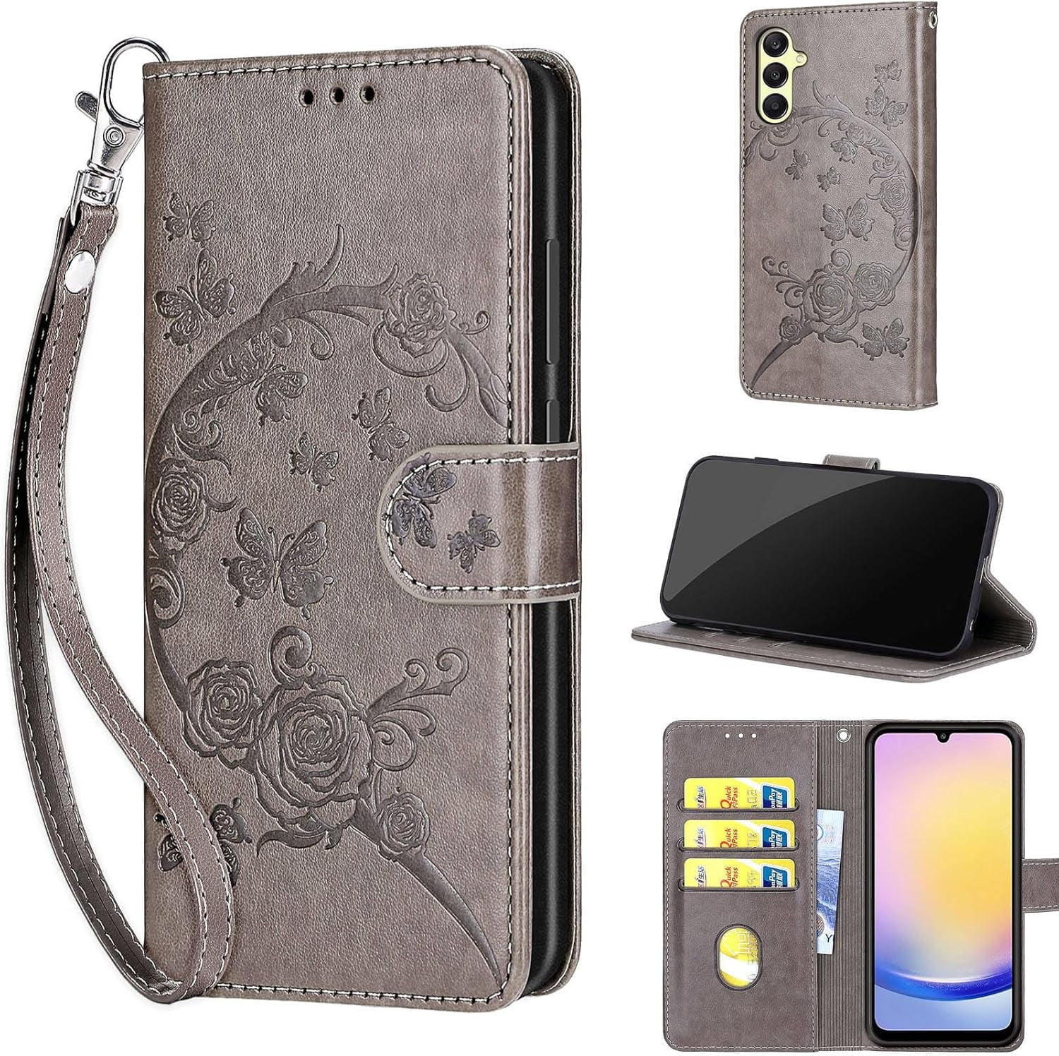 Designed for Samsung Galaxy A25 5G Case Wallet,Women Flip Folio Cover with Embossed PU Leather ...