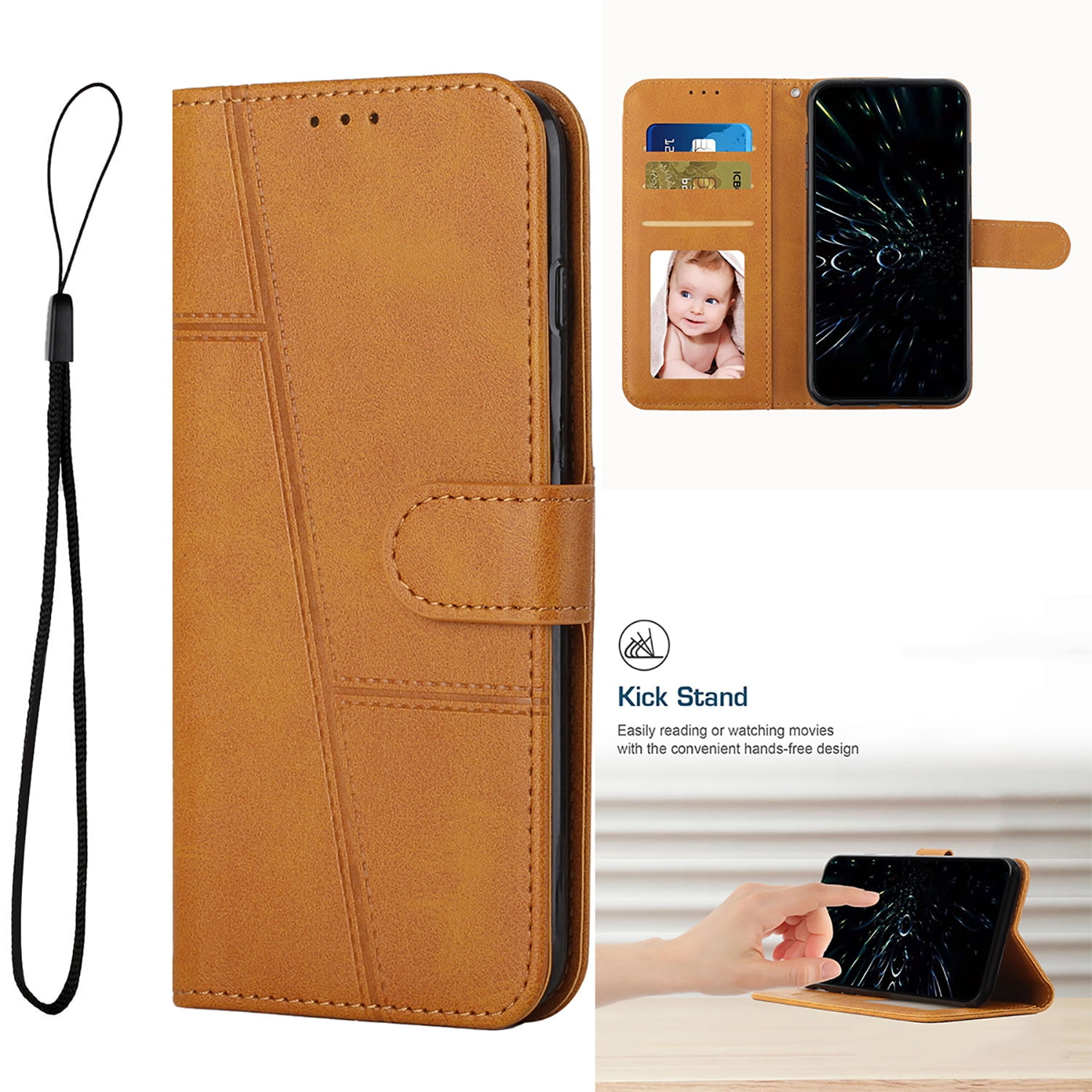 Designed for Samsung Galaxy A26 5G Case, Luxury PU Leather Wallet Phone ...