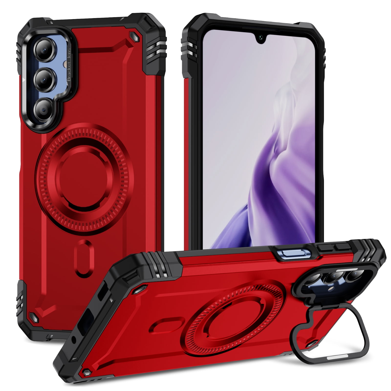 Designed for Samsung Galaxy A36 5G Armor Case with Camera Cover Stand ...