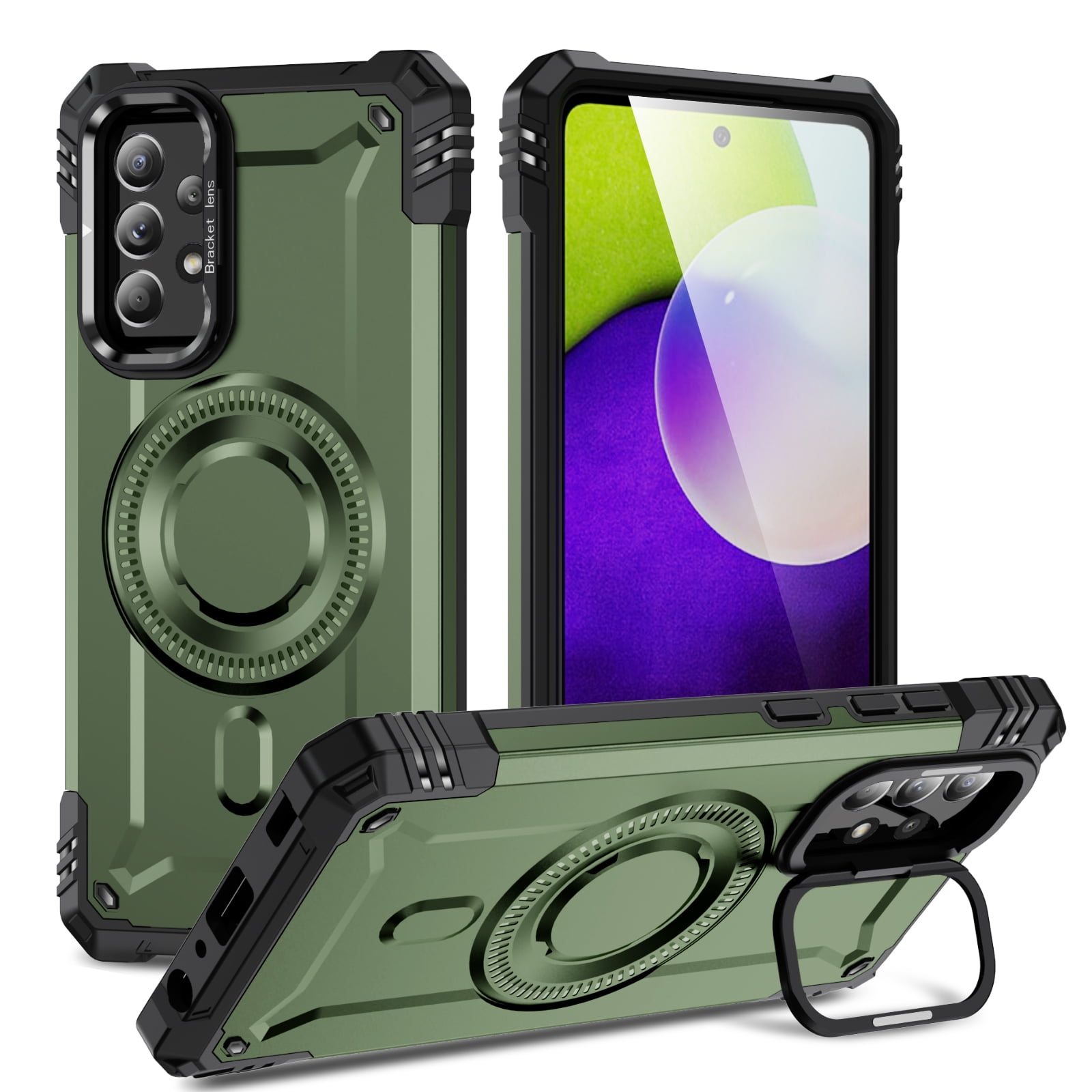 Designed for Samsung Galaxy A52 5G Armor Case with Camera Cover Stand ...