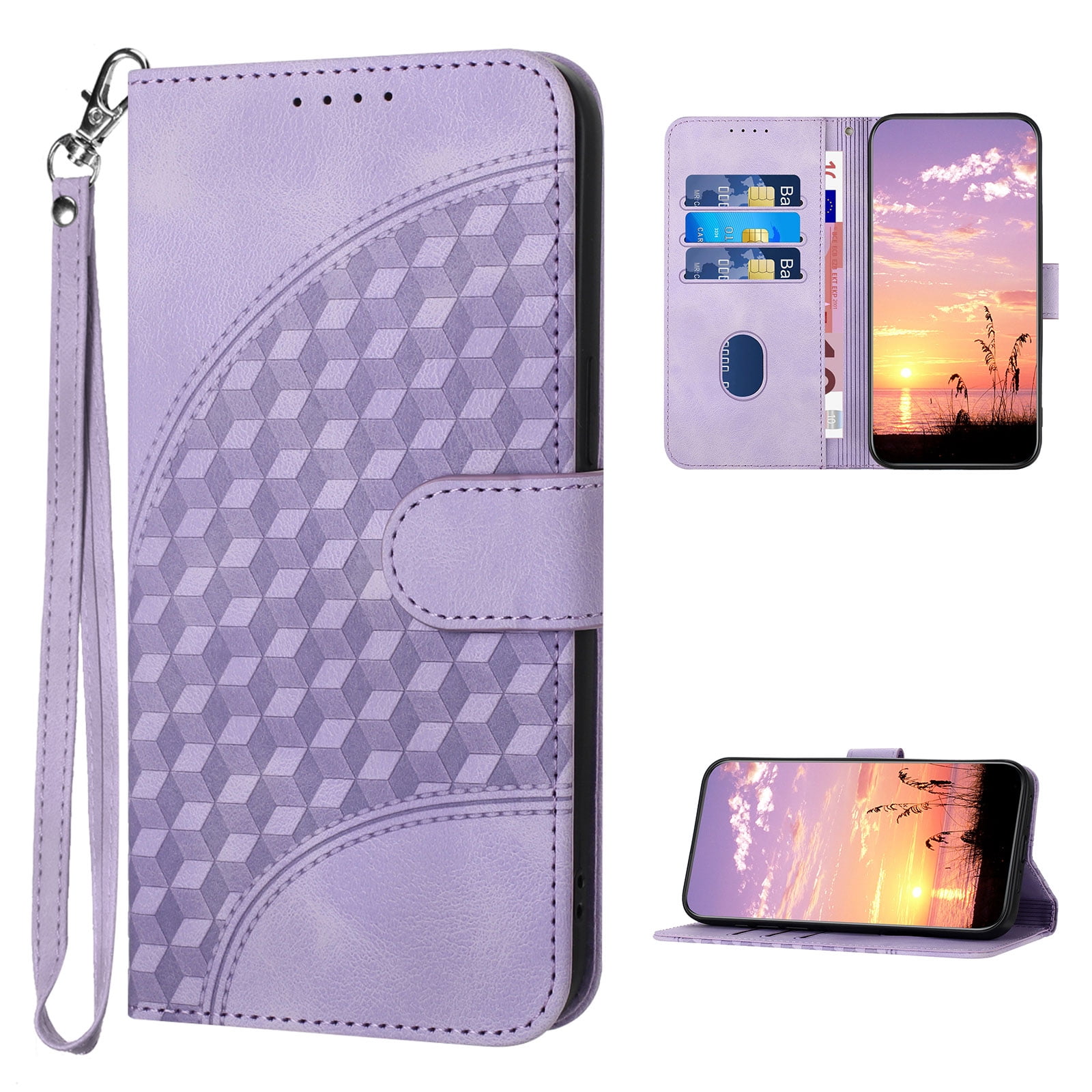 Designed for Samsung Galaxy A55 Case Wallet, Women Flip Folio Cover with Embossed PU Leather ...