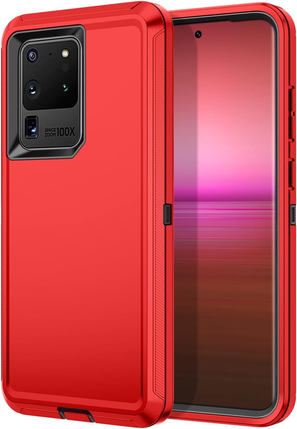 Designed for Samsung Galaxy S20 Ultra Heavy Duty Case, Triple Layer Protection Shockproof ...