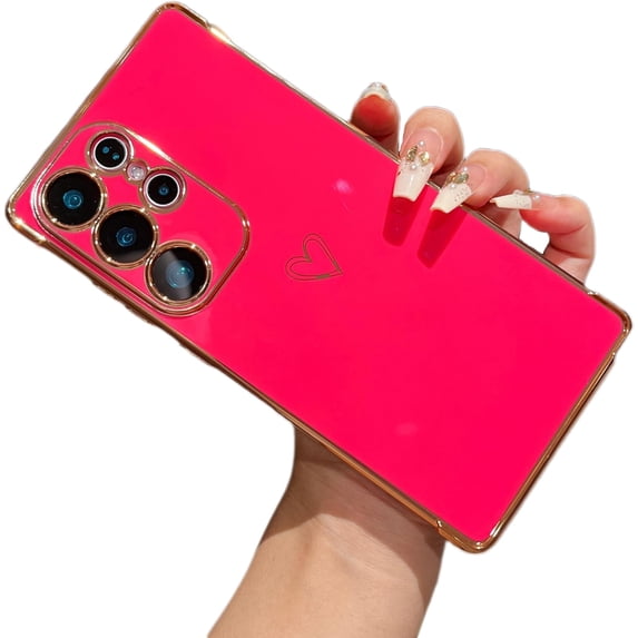 Designed for Samsung Galaxy S21 Ultra 5G Case, Cute Plating Edge Love ...