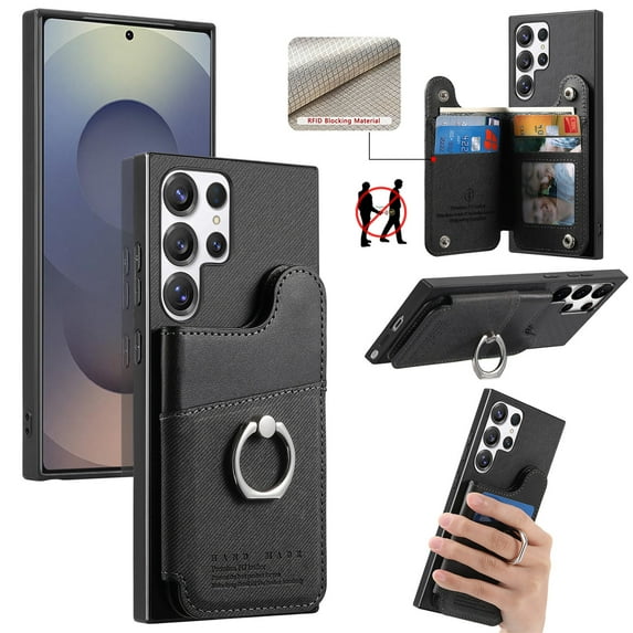 Designed for Samsung Galaxy S22 Ultra Back Wallet Case with Card Holder ...