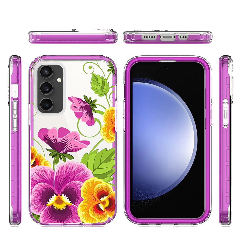 Designed for Samsung Galaxy S23 FE /Fan Edition Beautiful Design 2 in 1 Hybrid Dual Layer Hard ...