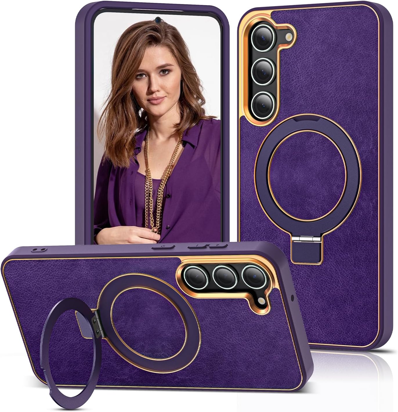 Designed for Samsung Galaxy S23 Plus Case with Magnetic O-Ring Stand ...