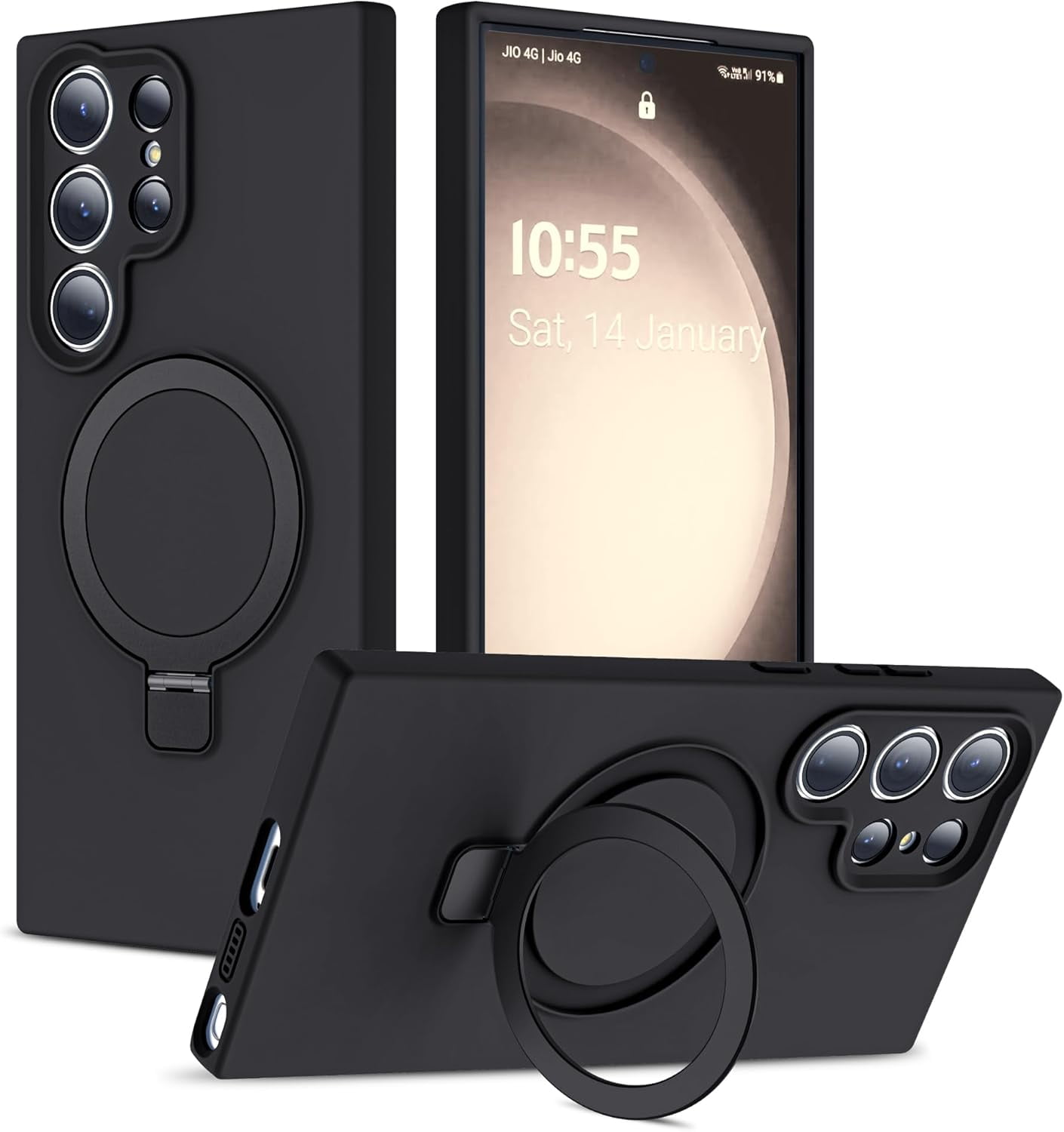 Designed for Samsung Galaxy S23 Ultra 6.8'' with Magnetic Ring Stand ...