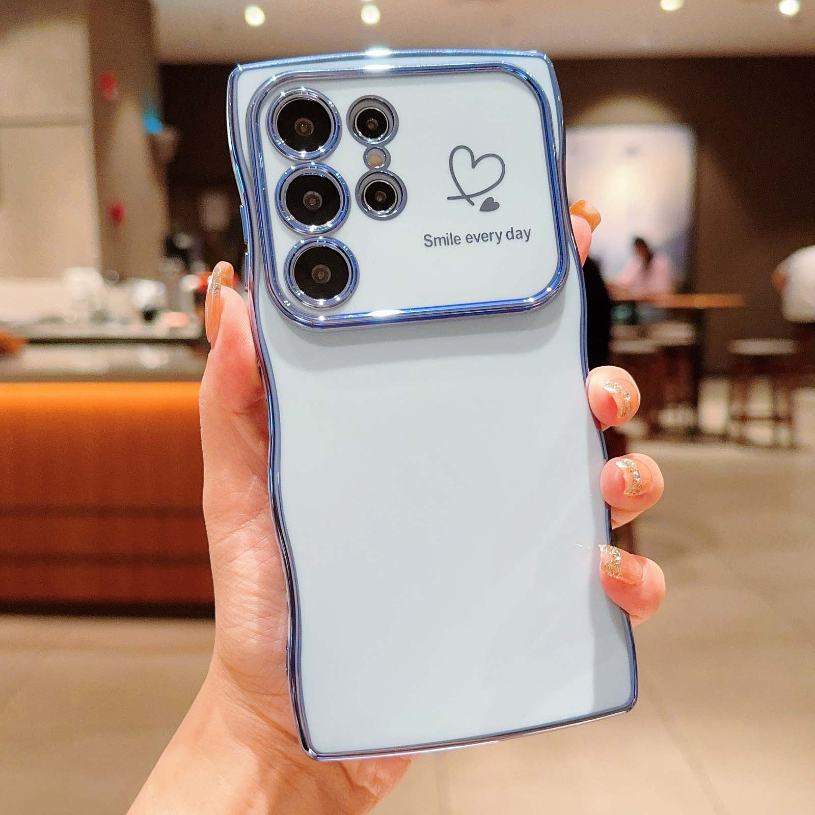 Designed For Samsung Galaxy S23 Ultra Phone Case,Cute Curly Wave Frame ...