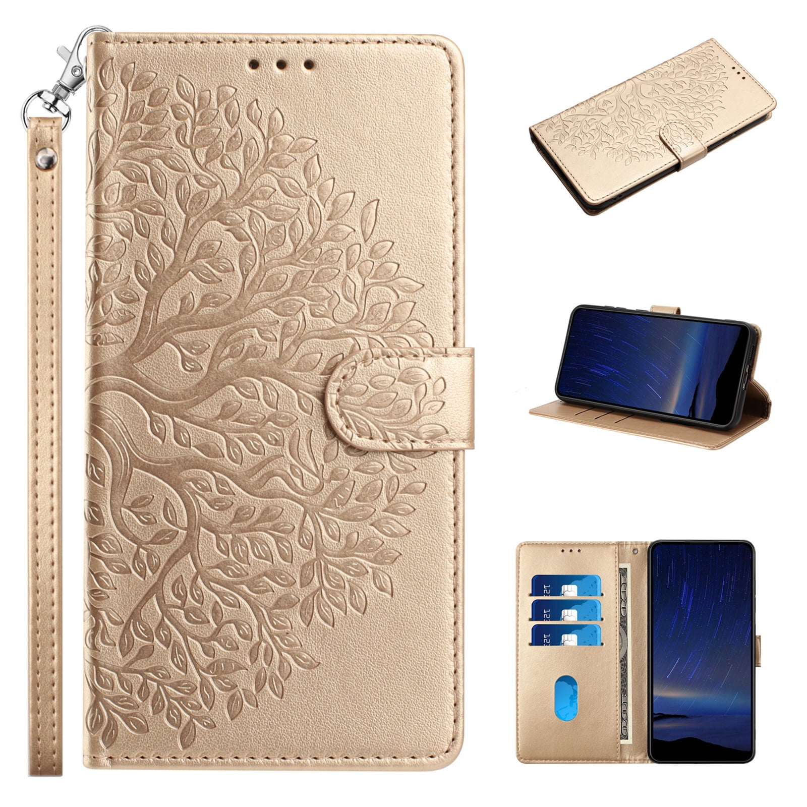 Designed for Samsung Galaxy S24 FE Wallet Case, Girls Women Flip Folio ...