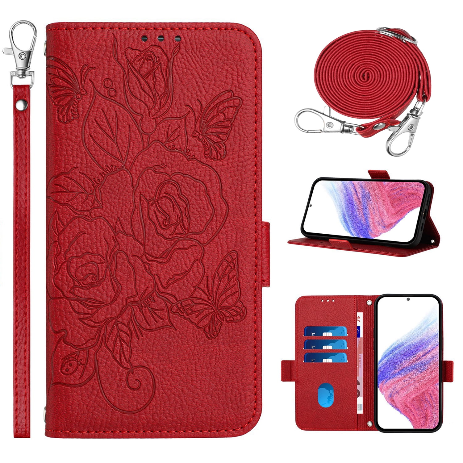 Designed for Samsung Galaxy S25 Case Wallet, Women Flip Folio Cover ...