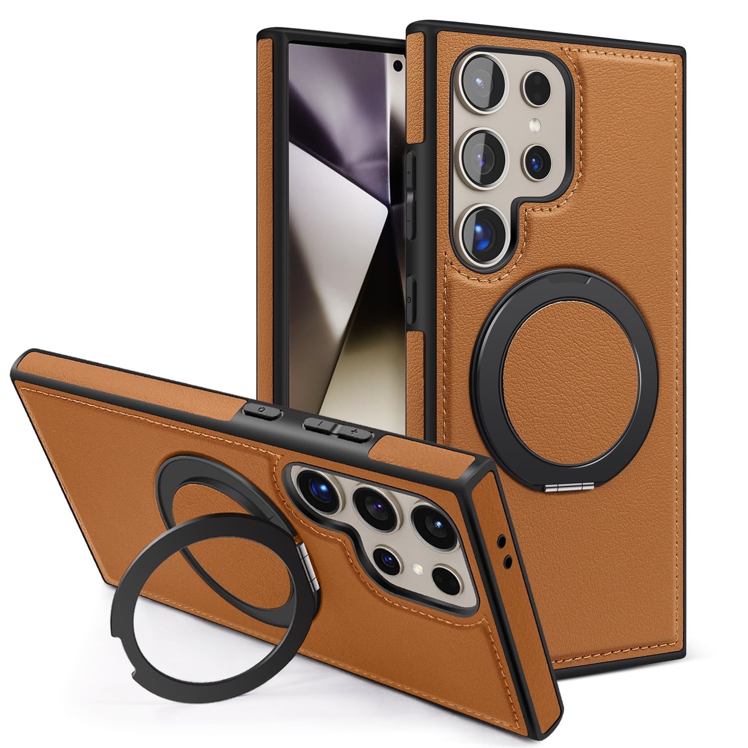 Designed for Samsung Galaxy S25 Plus PU Leather Case, [Compatible with ...