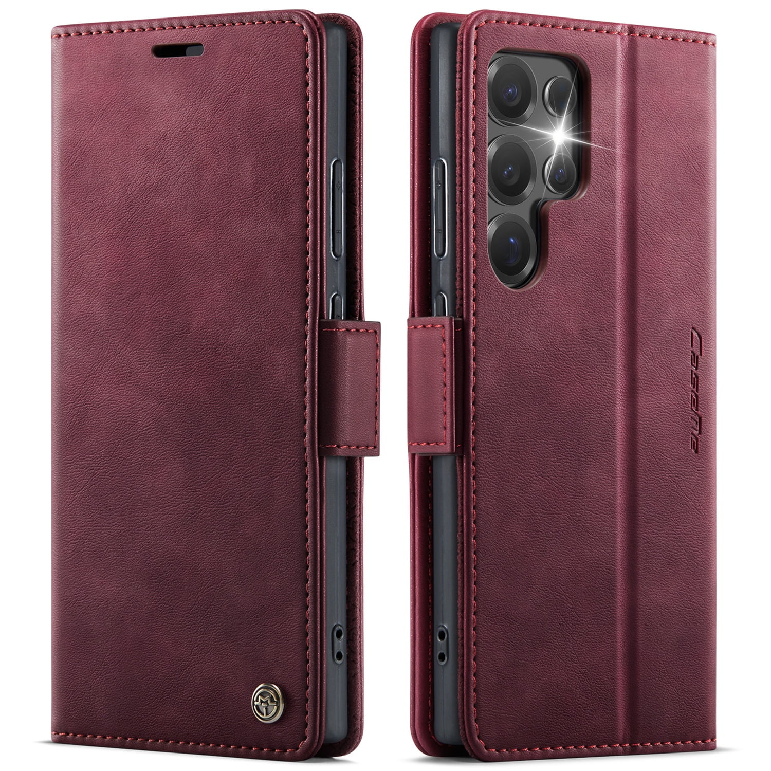 Designed for Samsung Galaxy S25 Ultra Wallet Case, Classic PU Leather ...