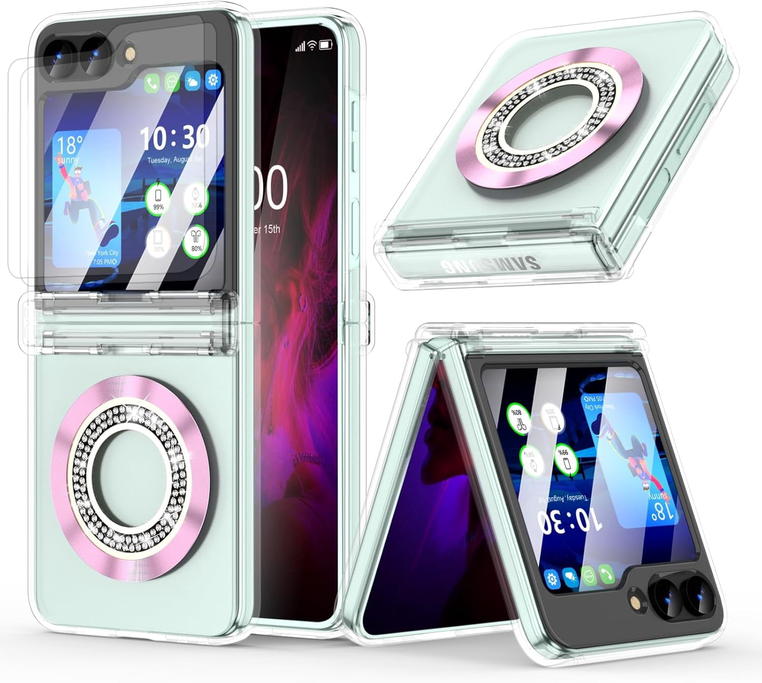 Designed for Samsung Galaxy Z Flip 6 Case with 2 Hinge Protection ...
