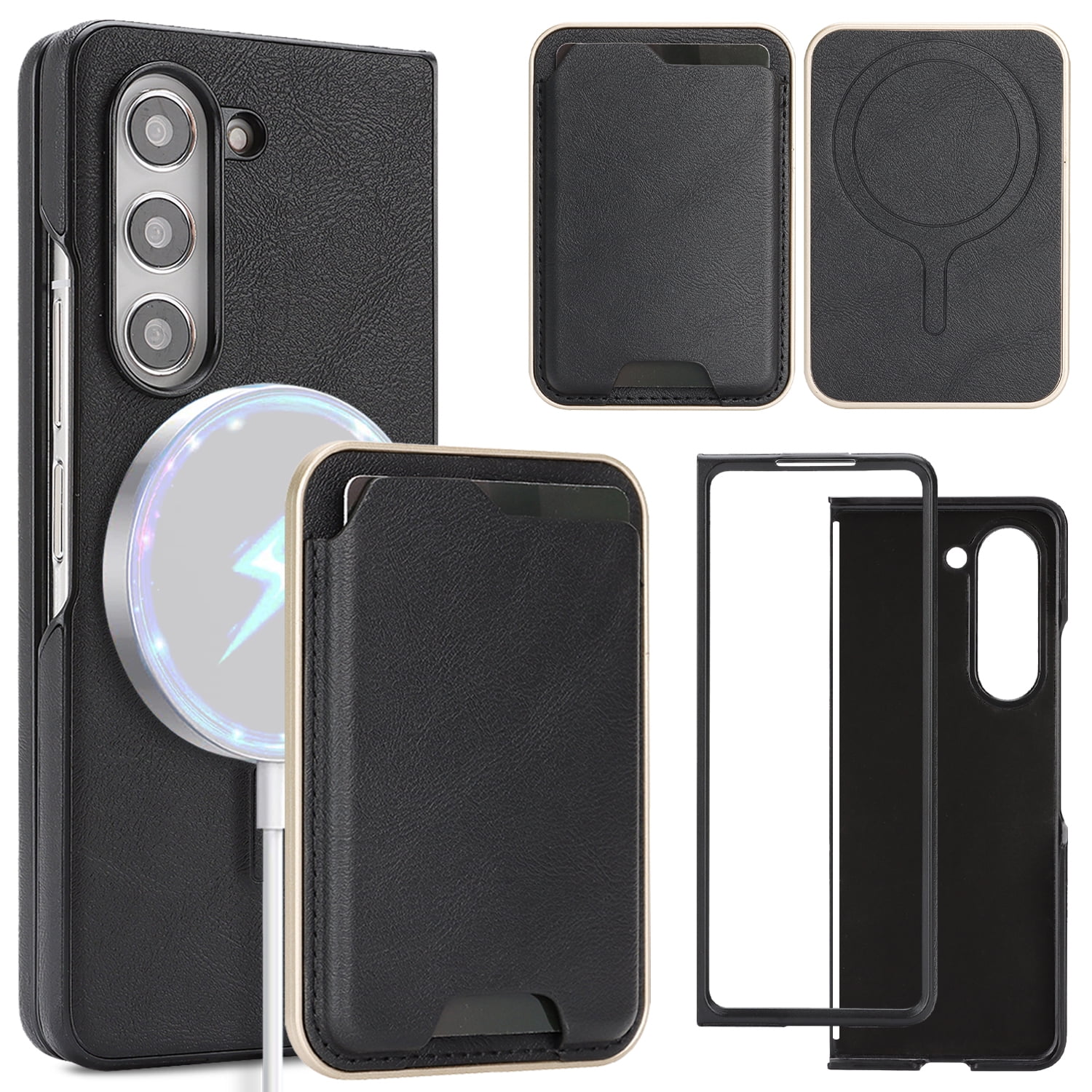 Designed for Samsung Galaxy Z Fold 7 Case, PU Leather + TPU Material ...