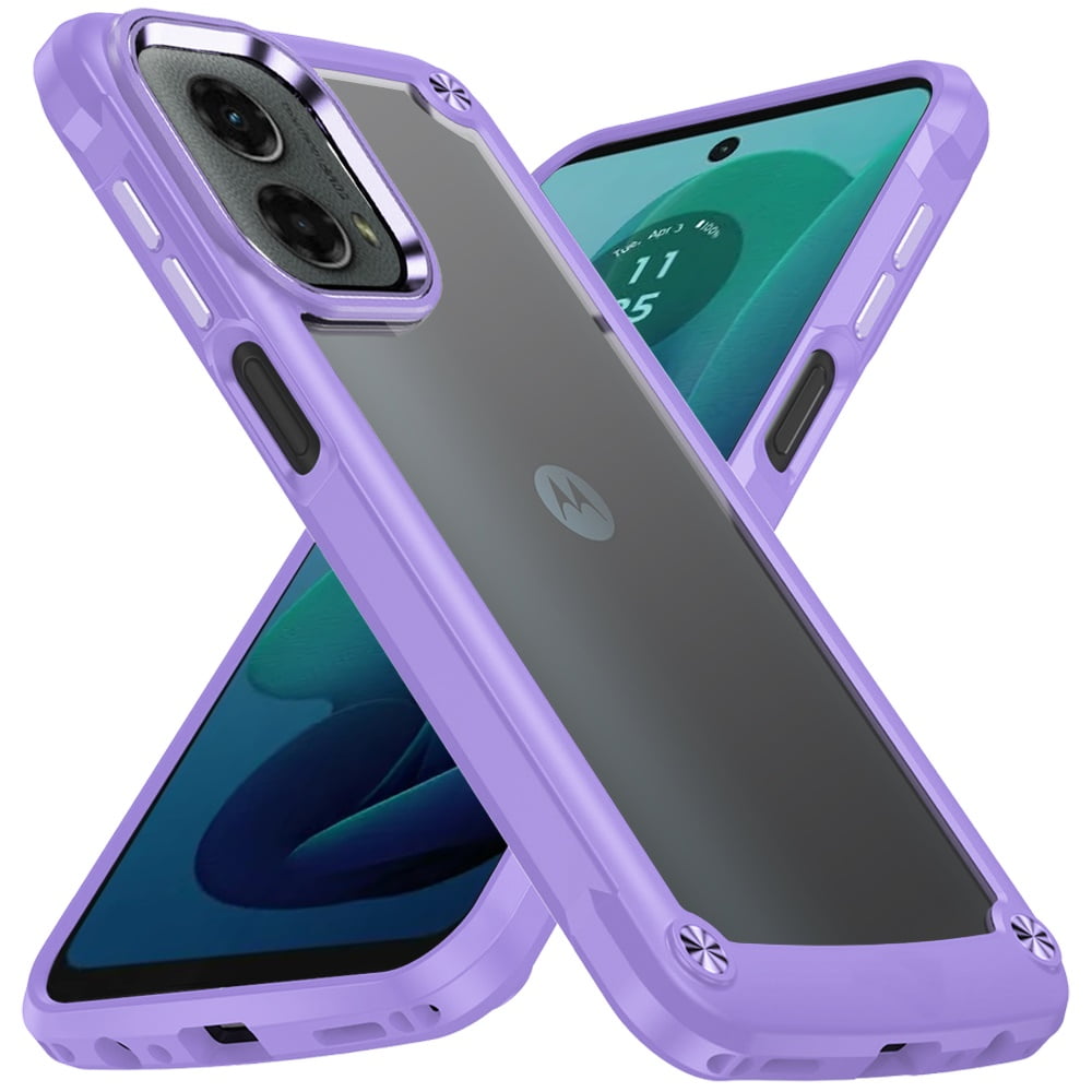 Designed for Motorola Moto G 5G 2024 Hybrid Transparent Rubber with ...