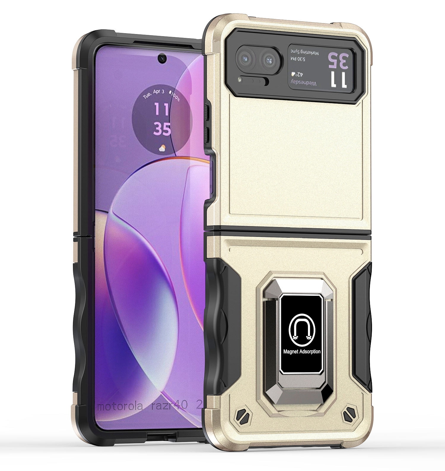 Designed for Motorola Razr 2023 Hybrid Cases with Magnetic Ring Holder ...