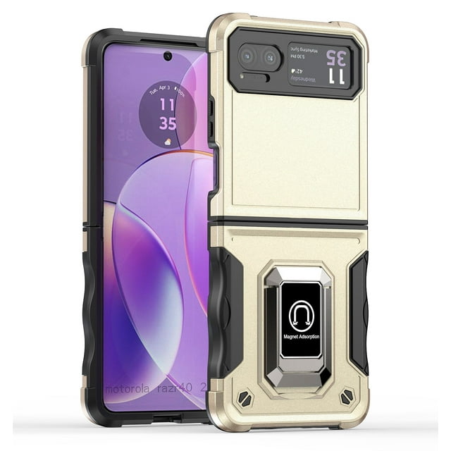 Designed for Motorola Razr 2023 Hybrid Cases with Magnetic Ring Holder Stand Kickstand Heavy ...