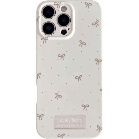 Designed for iPhone Case, Cute Bow Dot Pattern Lovely Story Soft Phone ...