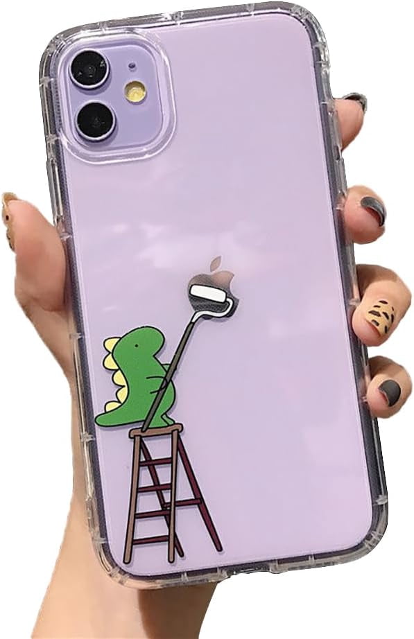 Designed for iPhone Case, Cute Cartoon Dinosaur Clear Soft Phone Case ...