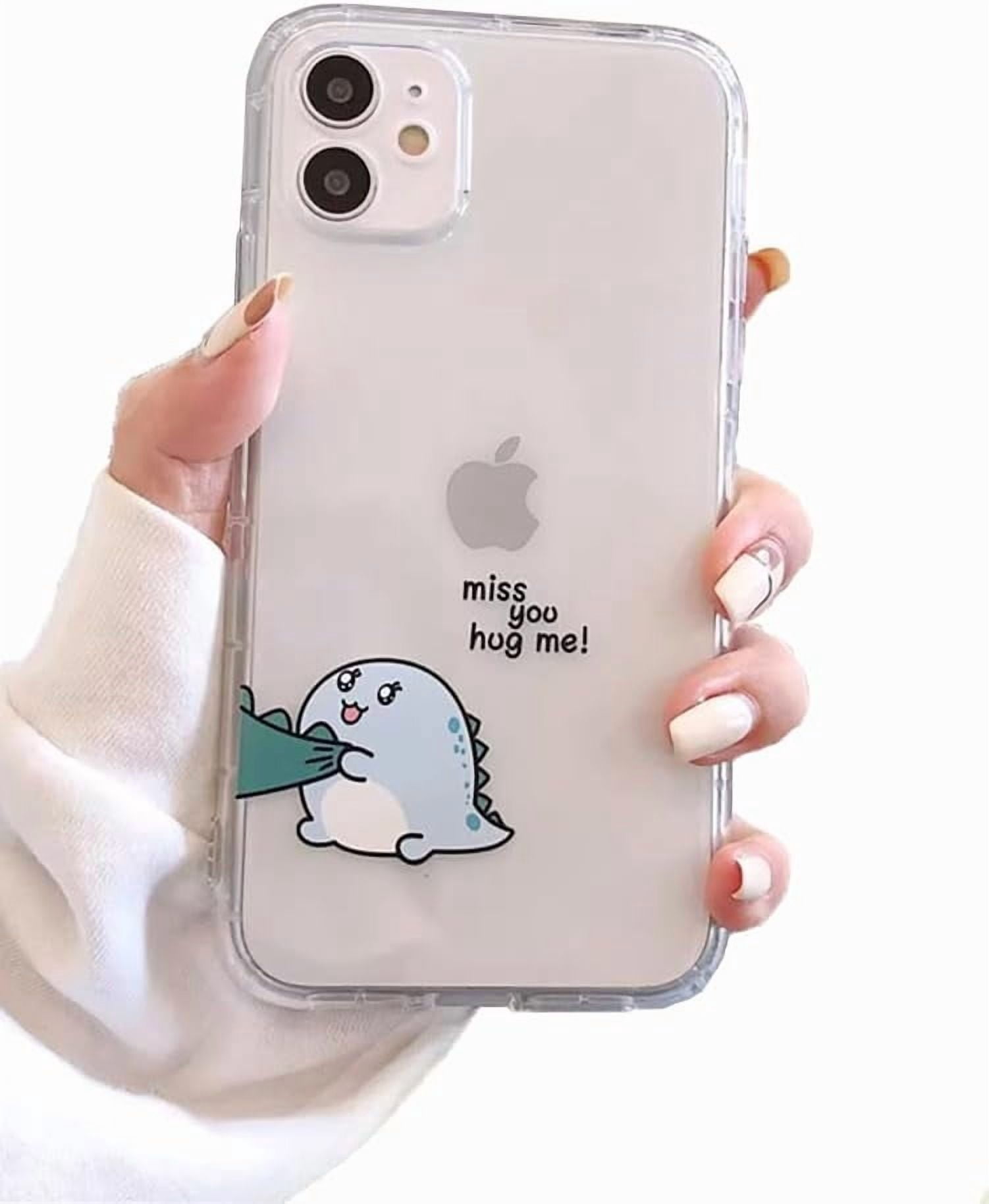 Designed for iPhone Case, Cute Couples Dinosaur Cartoon Clear Soft ...